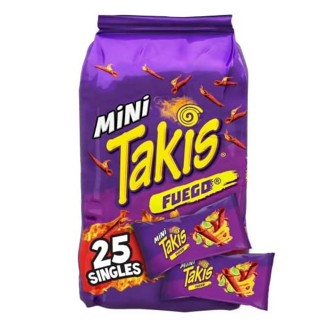 Mini Takis Fuego Hot Chili Pepper & Lime Flavored Rolled Tortilla - 25 ...