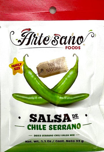 Artesano Foods Dehydrated Chile Serrano Salsa - 1.1 oz – MexGrocer.com