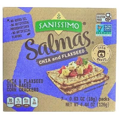 Sanissimo Salmas Chia & Flaxseed Oven Baked Corn Crackers - (7 ct - 0 ...